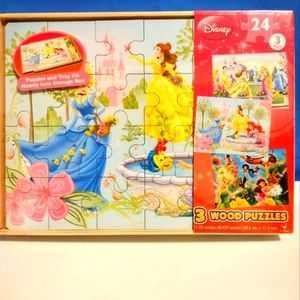 Disney | Toys | Disney 3pack Princesses Wooden Puzzles | Poshmark